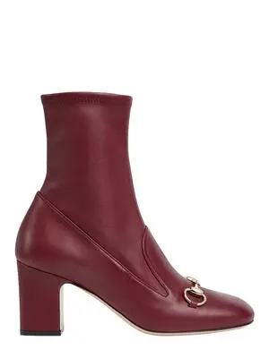 Gucci Horsebit Ankle Bootie - Red