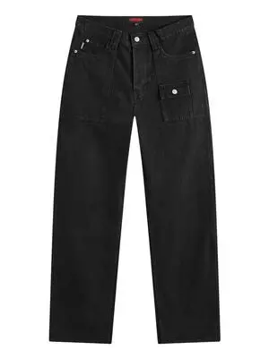 PLEASURES Grind Baggy Jeans - Black