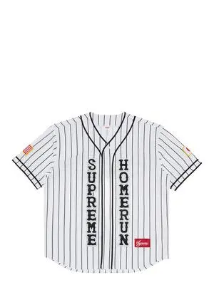 Supreme X Homerun Baseball Jersey 'stripe - White