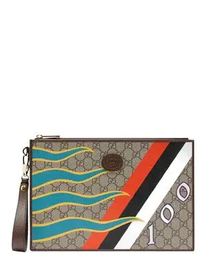 Gucci Interlocking Gg Patch " 100" Pouch - Multicolor
