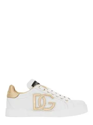 Dolce & Gabbana Portofino Sneakers With Logo - White
