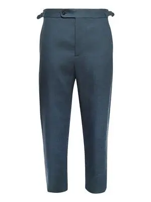 BODE Lightweight Linen Side Buckle Trousers - Blue