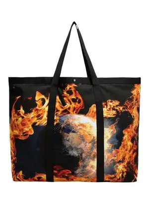 SKY HIGH FARM WORKWEAR World Is Burning Tote - Multicolor