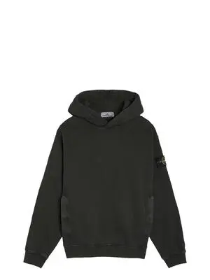 Stone Island Garment Dyed Hoodie - Black