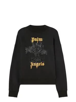 Palm Angels Palms Pencil Crewneck Sweatshirt - Black