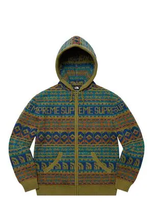 Supreme X The North Face Zip Up Hooded Sweater - Green