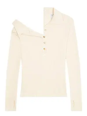 COURREGES Multi-buttons Light Wool Polo - White