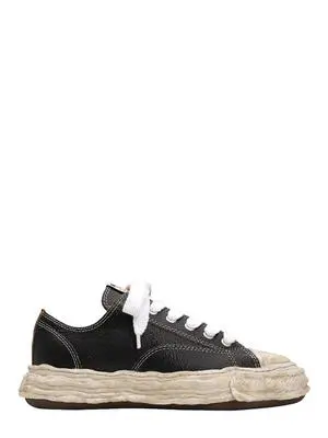 Mihara Yasuhiro Peterson Low Cracking Leather Sneakers - Black