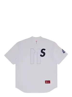 Supreme S Logo Baseball Henley - White