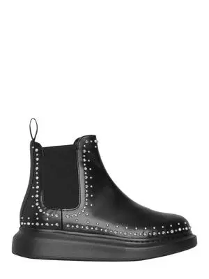 Alexander McQueen Hybrid Chelsea Boot With Studded Detail - Black