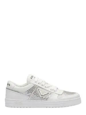 PRADA Leather Sneakers With Crystals
