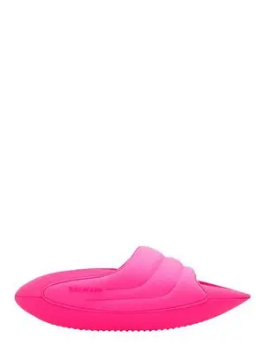 Balmain B-it Quilted Leather Mules - Pink