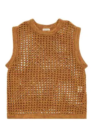 NICHOLAS DALEY Crochet Knit Vest - Orange