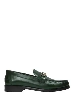 Versace Chain Leather Loafers - Green