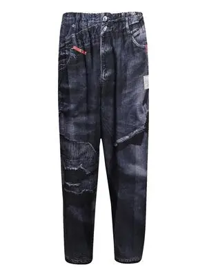 Mihara Yasuhiro Trompe L'oeil Denim Pants - Black