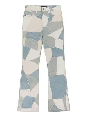 Amiri Patchwork Flare Jeans - Blue