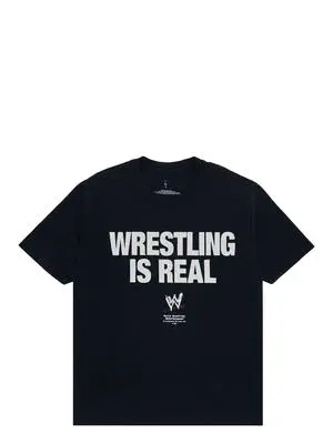 CACTUS JACK BY TRAVIS SCOTT Wrestling Is Real Real Tee - Black
