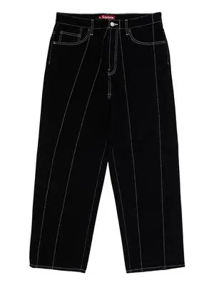 Supreme Paneled Stripe Baggy Jean - Black