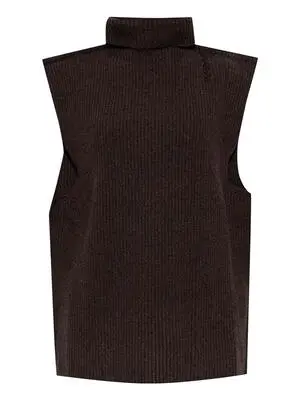 Marni Ribbed Felted Wool Turtleneck - Brown