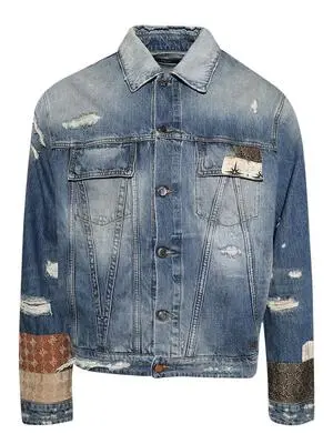 Amiri Quad Artpatch Trucker Jacket - Blue