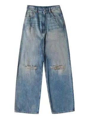 MAISON MARGIELA Regular Leg Jeans With Knee Slit - Blue