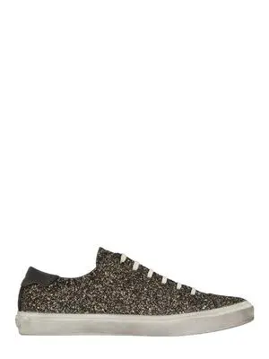 Saint Laurent Bedford Glitter Low Top Sneaker - Black