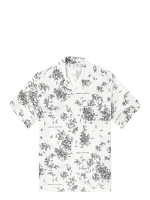 Off-White Allover Paperclip Print Holiday Shirt - White