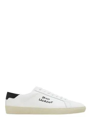 Saint Laurent Sl-06 Court Leather Sneakers - White