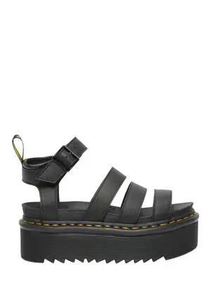 Dr. Martens Blaire Hydro Leather Platform Sandals - Black