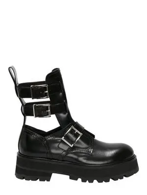 Alexander McQueen Rave Buckle Boot - Black