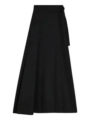 Phoebe Philo Long Pleated Wrap Skirt - Black