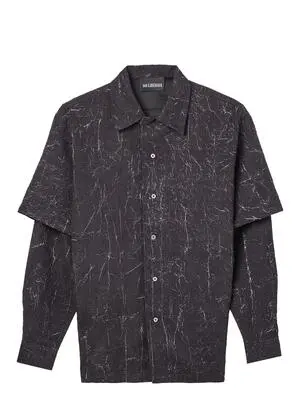 HAN KJØBENHAVN Wrinkled Two-layered Long-sleeve Shirt - Black