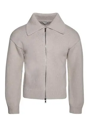 Bottega Veneta Zip-up Knitted Cardigan - Grey