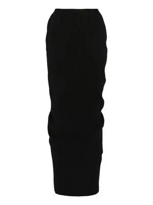 Rick Owens Wool Pillar Long Skirt - Black
