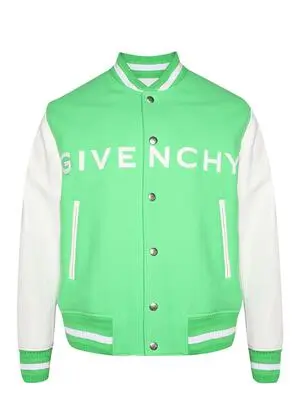 Givenchy Varsity Leather Jacket - Green
