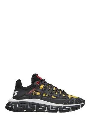 Versace Trigreca Barocco Print Sneakers - Black