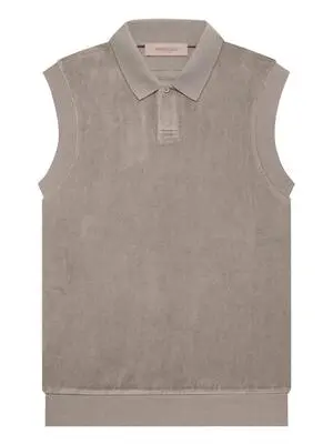 Fear Of God Velour Sleeveless Polo - Grey