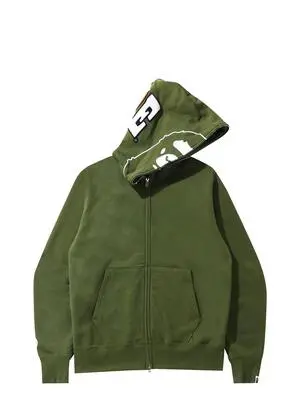 A BATHING APE Full Zip Hoodie - Green