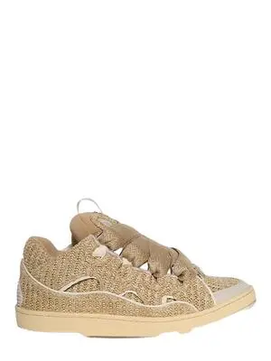 LANVIN Curb Raffia Sneakers - Tan