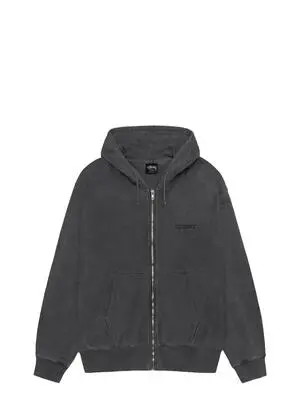 StÜssy Jumbo Zip Up Hoodie - Black
