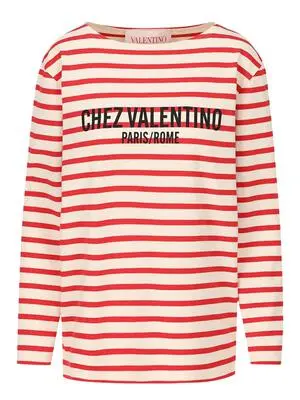 Valentino Garavani Striped Long-sleeve T-shirt - White