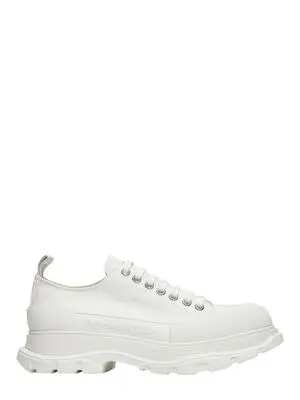 Alexander McQueen Tread Slick Lace Up Sneakers - White