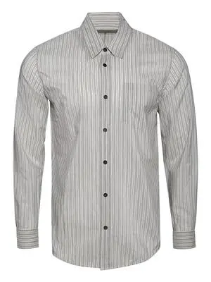 Dries Van Noten Striped Long-sleeve Shirt - Grey