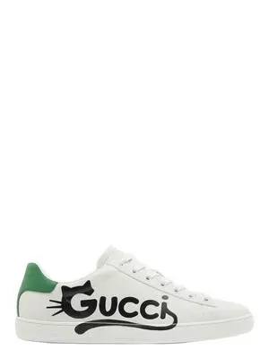 Gucci Ace Kitten Logo Sneakers - White