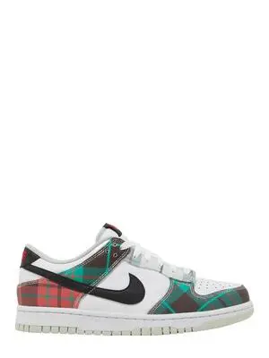 Nike Dunk Low Se Gs Tartan Plaid Sneakers - White