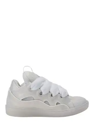 LANVIN Curb Glitter Sneakers - White