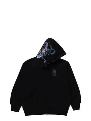 A BATHING APE Tiger And Dragon Relaxed Fit Full Zip Hoodie - Black