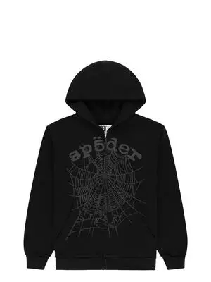 SP5DER Og Web V2 Phantom Zip Up - Black