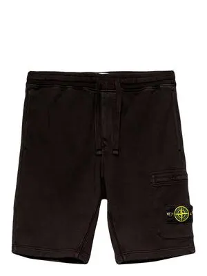 Stone Island Logo Patch Shorts - Black