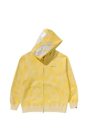 A BATHING APE Ink Camo Shark Zip Hoodie - Yellow